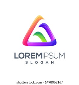 Triangle Inspiration Gradient Color Logo Design Stock Vector (Royalty ...