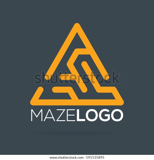 Triangle Labyrinth Logo Template Stock Vector (Royalty Free) 591535895