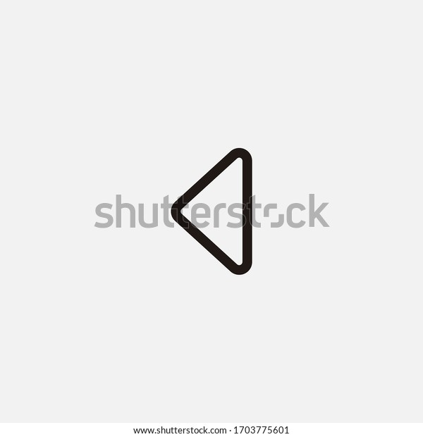 Triangle Left Arrow Outline Icon Stock Vector (Royalty Free) 1703775601 ...