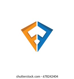 Triangle Letter F Logo Stock Vector (Royalty Free) 678242404 | Shutterstock
