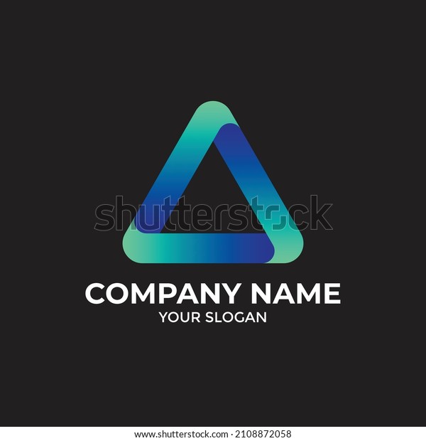 Triangle Logo Blue Gradation Color Perfect Stock Vector (Royalty Free ...
