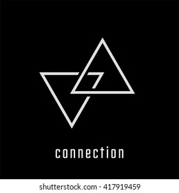 Triangle Logo Connection Minimal Geometry Black Stock Vector (Royalty ...