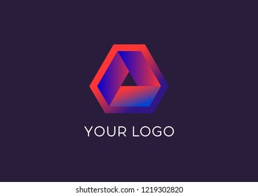Triangle Logo Design Color Trigon: vector de stock (libre de regalías ...