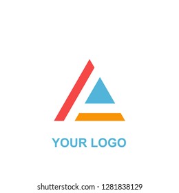Triangle Logo Overlapping Color Template Design Stock Vector (Royalty ...