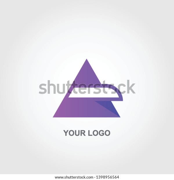 Triangle Logo Purple Gradation Color Template Stock Vector (Royalty ...