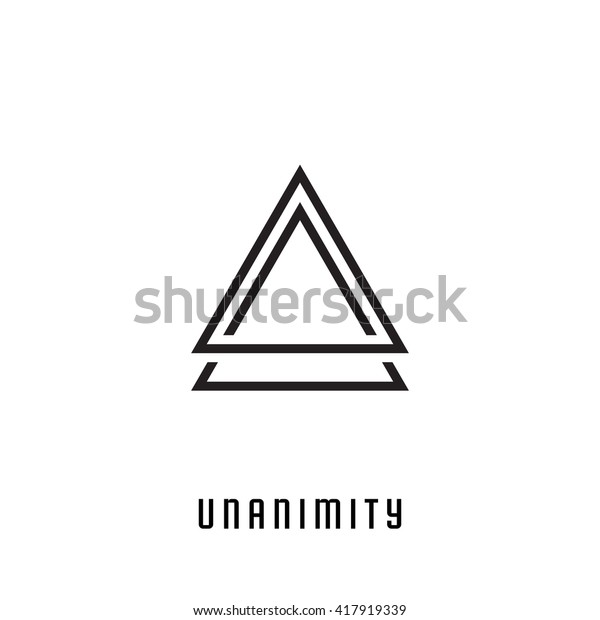Triangle Logo Unanimity Minimal Geometry Gray: immagine vettoriale ...