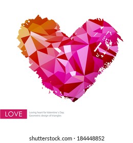 Triangle Love Heart Valentines Background Stock Vector (Royalty Free ...