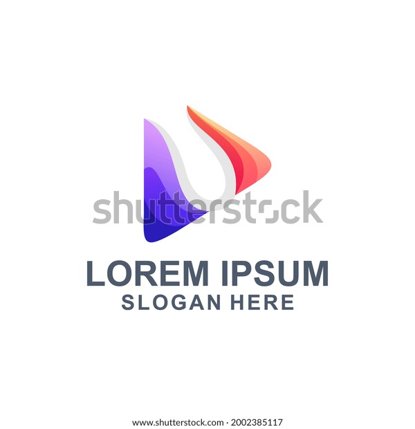 Triangle Media Concept Logo Design Stock Vector (Royalty Free ...
