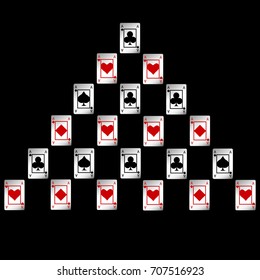 Triangle Playing Cards Vector Illustration Stock Vector (Royalty Free ...
