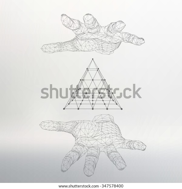 Triangle Pyramid On Arm Hand Holding Stock Vector (Royalty Free ...