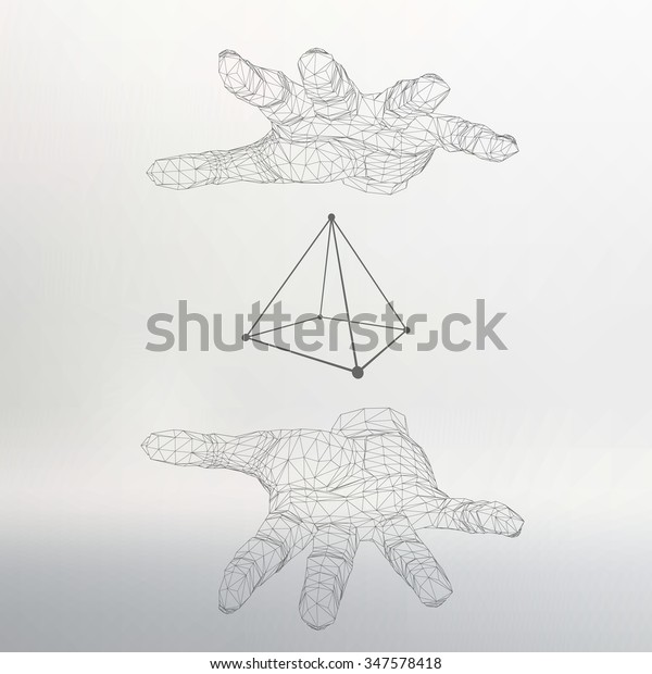 Triangle Pyramid On Arm Hand Holding Stock Vector (Royalty Free) 347578418