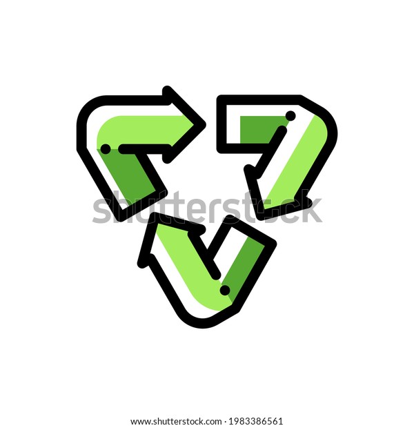 Triangle Recycling Symbol On White Background Stock Vector (Royalty ...