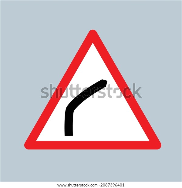 Triangle Road Sign Bend Right Stock Vector (Royalty Free) 2087396401 ...