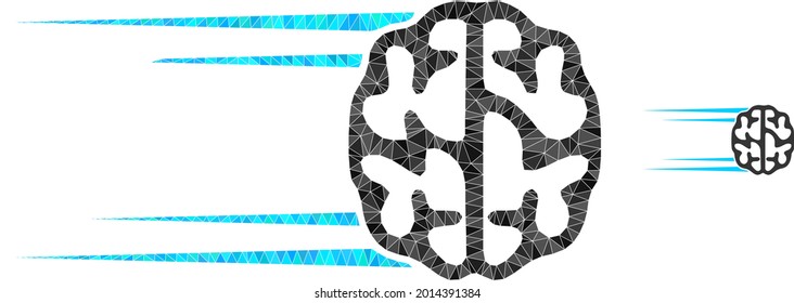 Triangle Rush Brain Polygonal Icon Illustration Stock Vector (Royalty ...