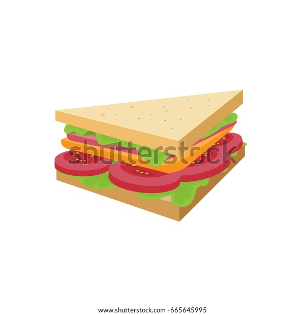 Triangle Sandwich Vector Illustration Stock Vector (Royalty Free ...
