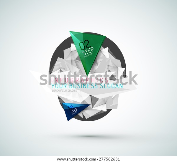 Triangle Shape Modern Paper Infographics Minimal Stock Vector (Royalty ...