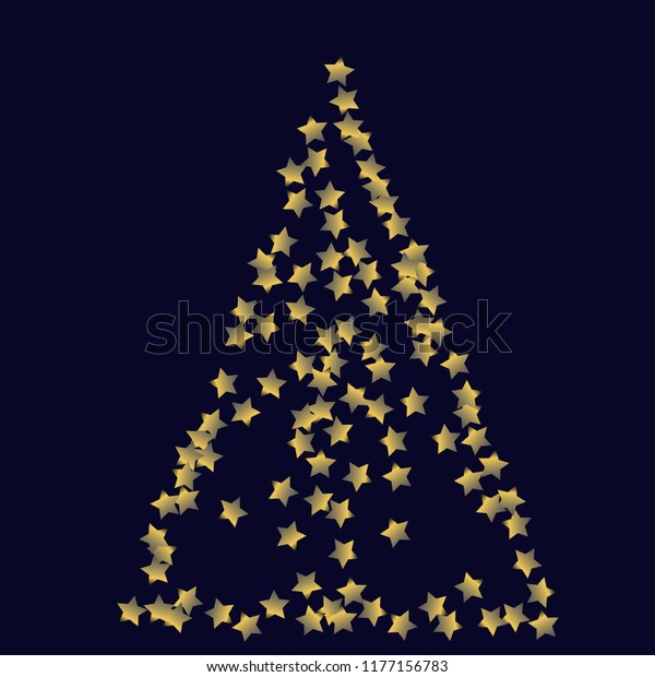 Triangle Shaped Scatter Colored Stars Isolated Stock Vector (Royalty ...