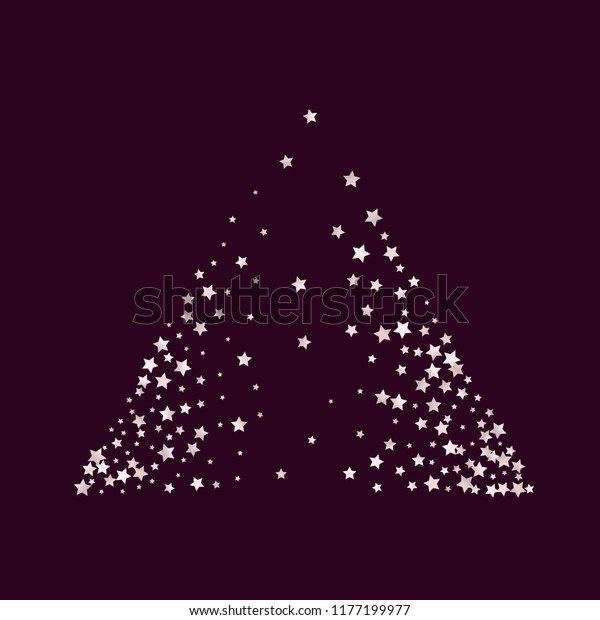 Triangle Shaped Scatter Colored Stars Isolated Stock Vector (Royalty ...