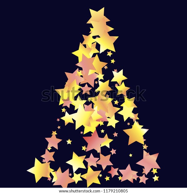Triangle Shaped Scatter Colored Stars Isolated Stock Vector (Royalty ...