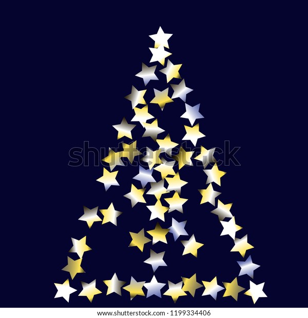 Triangle Shaped Scatter Colored Stars Isolated Stock Vector (Royalty ...