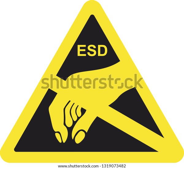 Triangle Sign Esd Area Stock Vector (Royalty Free) 1319073482 ...