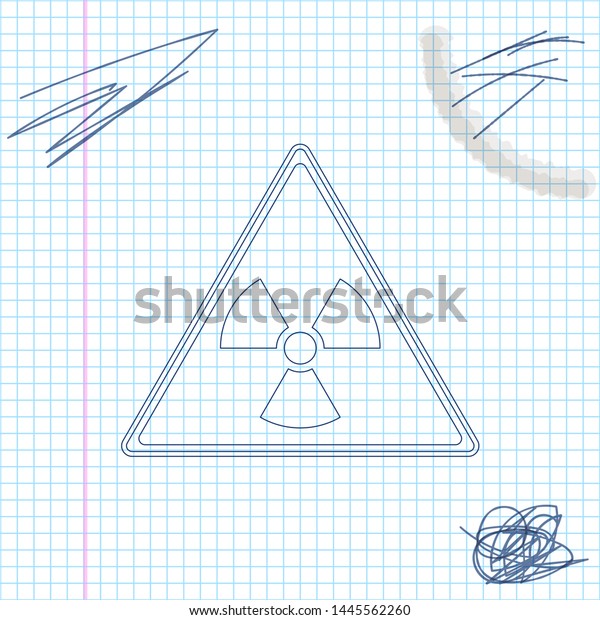 Triangle Sign Radiation Symbol Line Sketch Stock Vector (Royalty Free ...