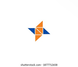 Triangle Star Icon Logo Design Template: เวกเตอร์สต็อก (ปลอดค่า ...
