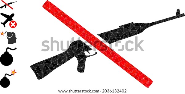 Triangle Stop Kalashnikov Gun Polygonal Icon Stock Vector (Royalty Free ...