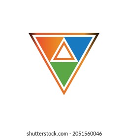 Triangle Stylish Logo Icon Flat Vector Stock Vector (Royalty Free ...