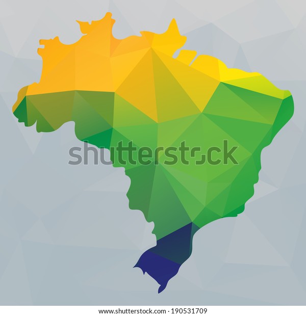 Triangle Texture Brazil Map Vector Geometric: เวกเตอร์สต็อก (ปลอดค่า ...