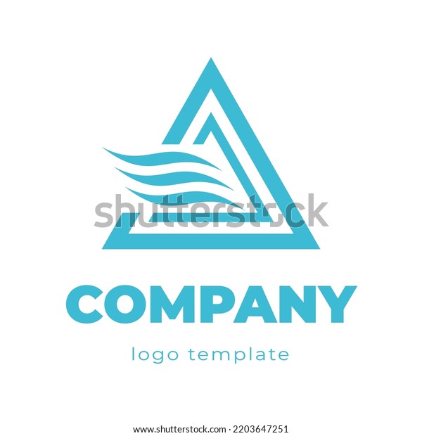 Triangle Three Wavy Lines Symbol Clean Stock Vector (Royalty Free ...
