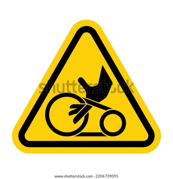 Triangle Warning Sign Iso Pinch Point Stock Vector (Royalty Free ...