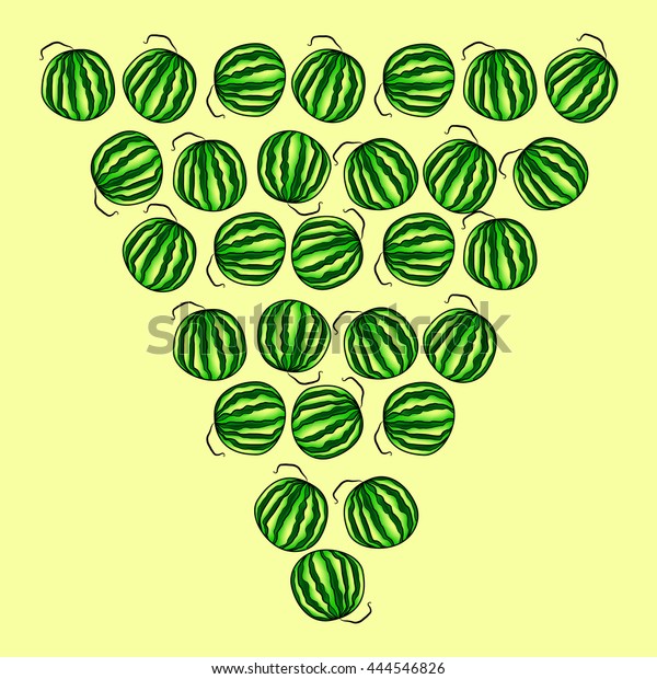 Triangle Watermelon Background Whole Watermelons Stock Vector (Royalty ...
