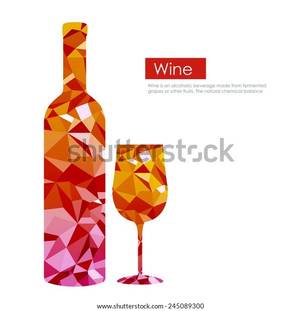 Triangle Wine Bottle Glass Stock Vector (Royalty Free) 245089300 ...