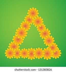 Triangle Yellow Flowers Stock Vector (Royalty Free) 131383826 ...
