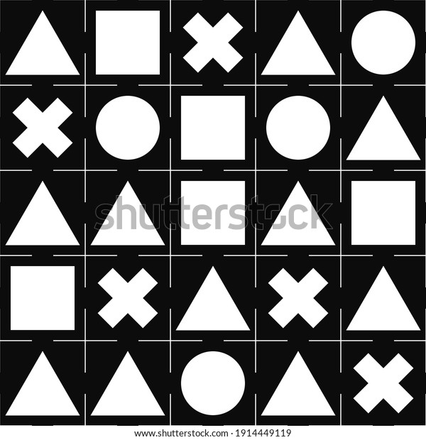 Triangles Squares Crosses Circles Shapes Vector Stock Vector (Royalty ...
