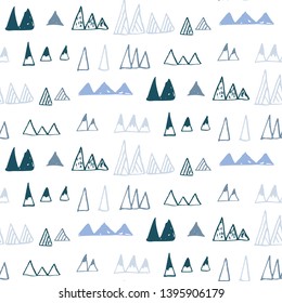 Triangles Stylized Mountains Hand Drawn Vector Stock Vector (Royalty ...