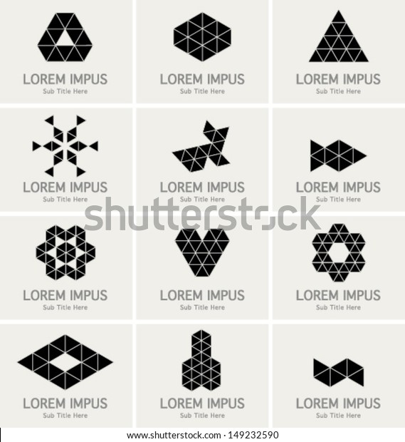 Triangles Symbols Graphic Elements Business Icons Stock Vector (Royalty ...