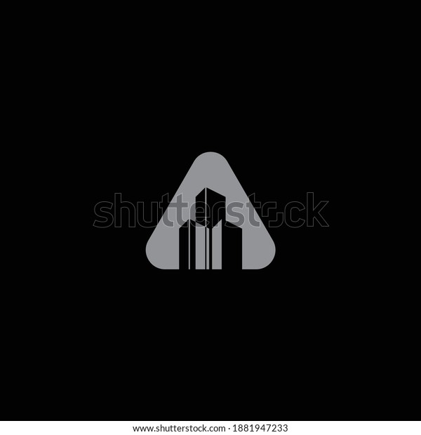 Triangleshaped Building Logo Abstract Elegant Illustration Stock Vector ...