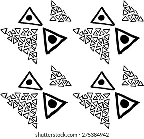 Triangular Black White Illustration Digital Background Stock Vector ...