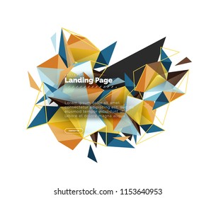 Triangular Design Abstract Background Landing Page Stock Vector ...