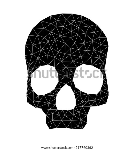 Triangular Geometric Skull Black Over White Stock Vector (Royalty Free ...