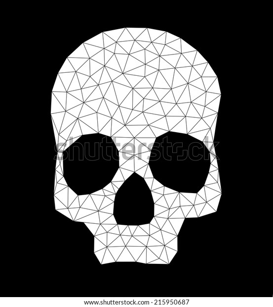 Triangular Geometric Skull Black White Stock Vector (Royalty Free ...