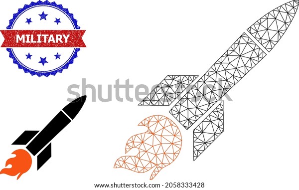 Triangular Missile Carcass Illustration Bicolor Textured Stock Vector ...