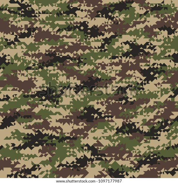 Triangular Shaped Seamless Woodland Camouflage Pattern Stock Vector ...
