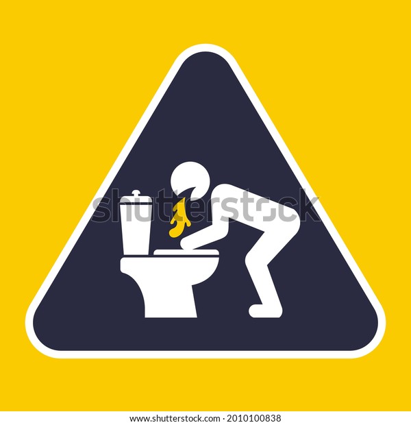 Triangular Sign Vomit Toilet Flat Vector Stock Vector (Royalty Free ...
