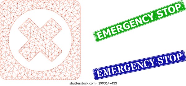 Triangular Terminate Image Emergency Stop Blue Stock Vector (Royalty ...