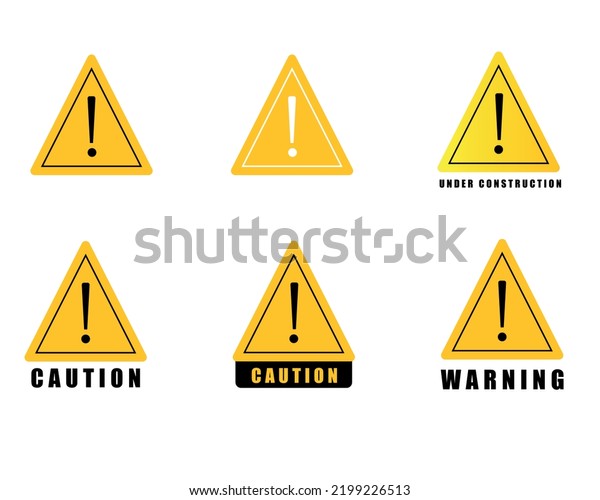 Triangular Yellow Warning Symbols Exclamation Mark: เวกเตอร์สต็อก (ปลอด ...