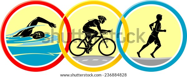 Triathlon Icon Set Stock Vector (Royalty Free) 236884828