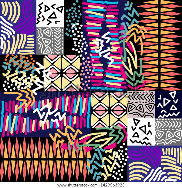 Tribal Art Print Seamless Vector Pattern Stock Vector (Royalty Free ...